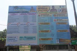 Pemasangan Banner Transparansi APBKal Tahun 2025 dan Realisasi A